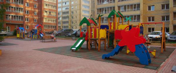 Резиновая плитка для детских площадок 500х500, 16мм купить по цене 1450 ...