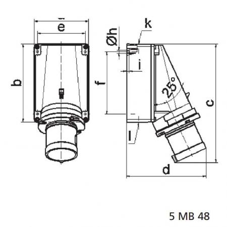 Bals Настенная вилка с поворотным основанием Bals 24336 230 В 63 А 3 ...