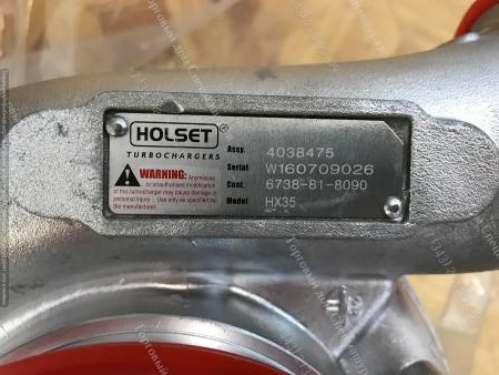 Турбокомпрессор 4955155 HX35 Holset для экскаватора Komatsu PC200-8 ...