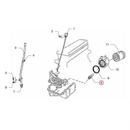 Штуцер масляного теплообменника Vetus VFP01414 для двигателей VF4. 140 ...