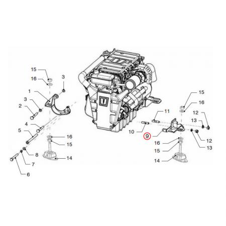 Кронштейн опоры двигателя Vetus VFP01691 для двигателей VF5. 220/VF5 ...
