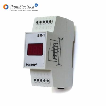 ВМ-1 DigiTOP (VM-1) - Цифровой вольтметр однофазный, 220В переменного тока на din-рейку купить ...
