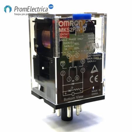 MKS2PIN-D DC24 Реле промежуточное 10А, 24VDC, защита от скачков ...