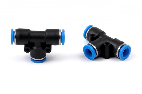 Фитинг пневматический цанговый пластиковый T-образный переходной PUT 06 ...