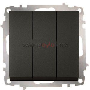 ABB ZENA металлик черный - выключатель СУ 3-клав. модуль EL-BI ABB ...