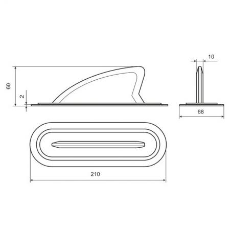 Плавник на лодку ПВХ (Цвет фурнитуры для лодок Черный) Keel-pvc, 17 ...