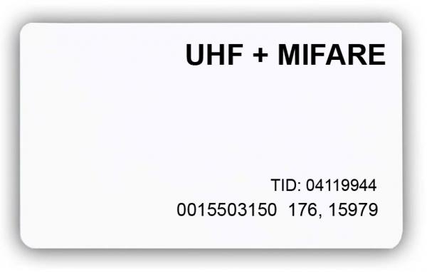 RFID карта комбинированная UHF + MIFARE, ISO (с номером) купить по цене ...