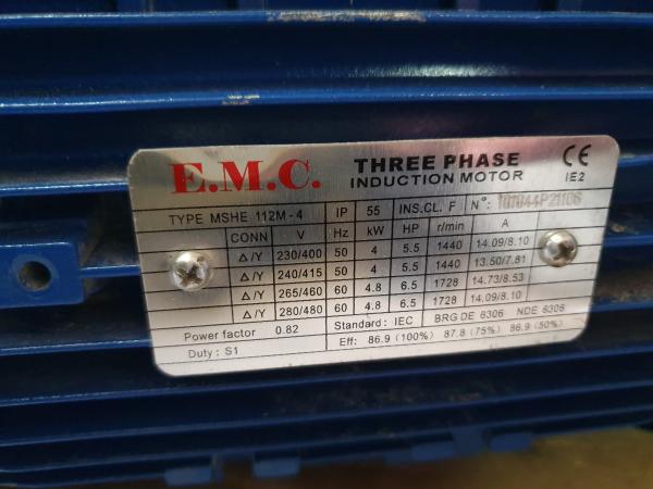 Электродвигатель EMC MSHE112M44 4 кВт 1440 об/мин флянец италия 2. 2/3 ...