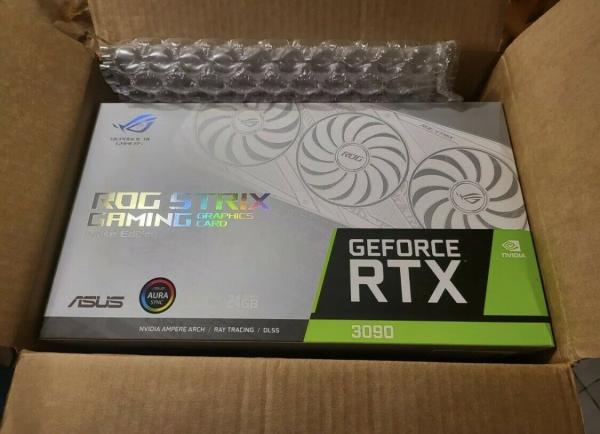 ASUS ROG STRIX GeForce RTX 3090 WHITE OC Edition Gaming GPU Graphics ...