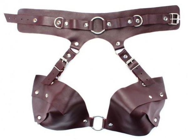 Бордовая сбруя из ошейника с лифом Maroon Harness купить по цене 2245 ...