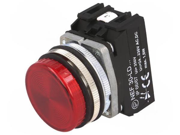 Индикаторная лампа, 30мм, NEF30, -15-30°C, Подсвет: LED, d30, 5мм ...