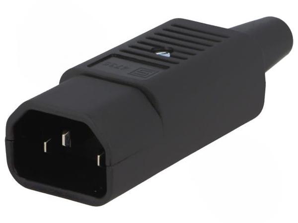 Разъем: питания AC, вилка, "папа", 10А, 250ВAC, IEC 60320, C14 (E ...