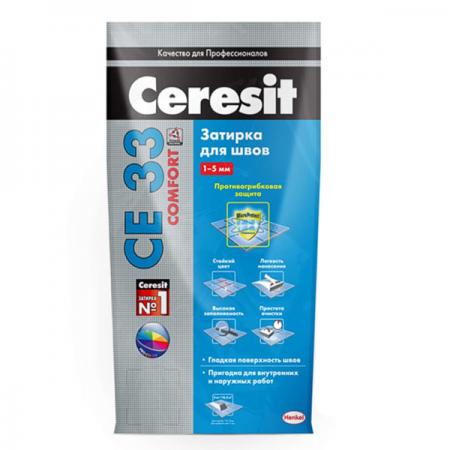 Затирка Ceresit CE 33 Comfort №13 антрацит, для швов до 6 мм, 2 кг ...