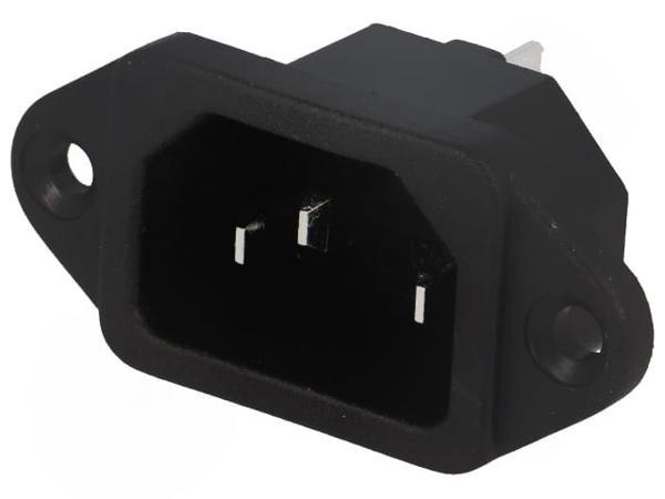 Разъем: питания AC, гнездо, "папа", 10А, 250ВAC, IEC 60320, C14 (Е) N/A ...