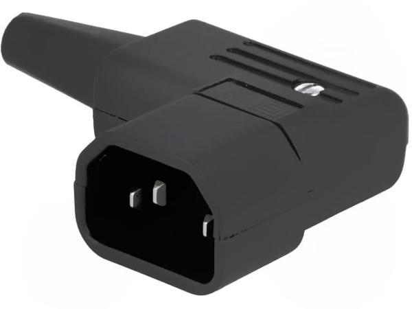 Разъем: питания AC, вилка, "папа", 10А, 250ВAC, IEC 60320, C14 (E ...