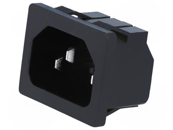 Разъем: питания AC, гнездо, "папа", 10А, 250ВAC, IEC 60320, C14 (Е ...