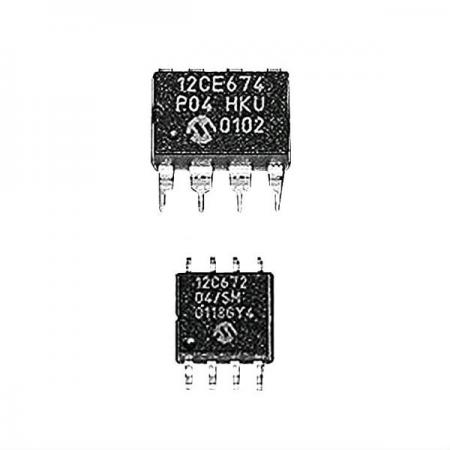 IC: PIC microcontroller; Memory: 3. 5kB; SRAM: 128B; 4MHz; SMD; SO8 MICROCHIP PIC12C672-04/SM ...