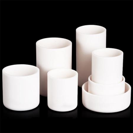 Ceramic crucible conical, flat bottom low form Al-23 55 mm high, 80 ml ...