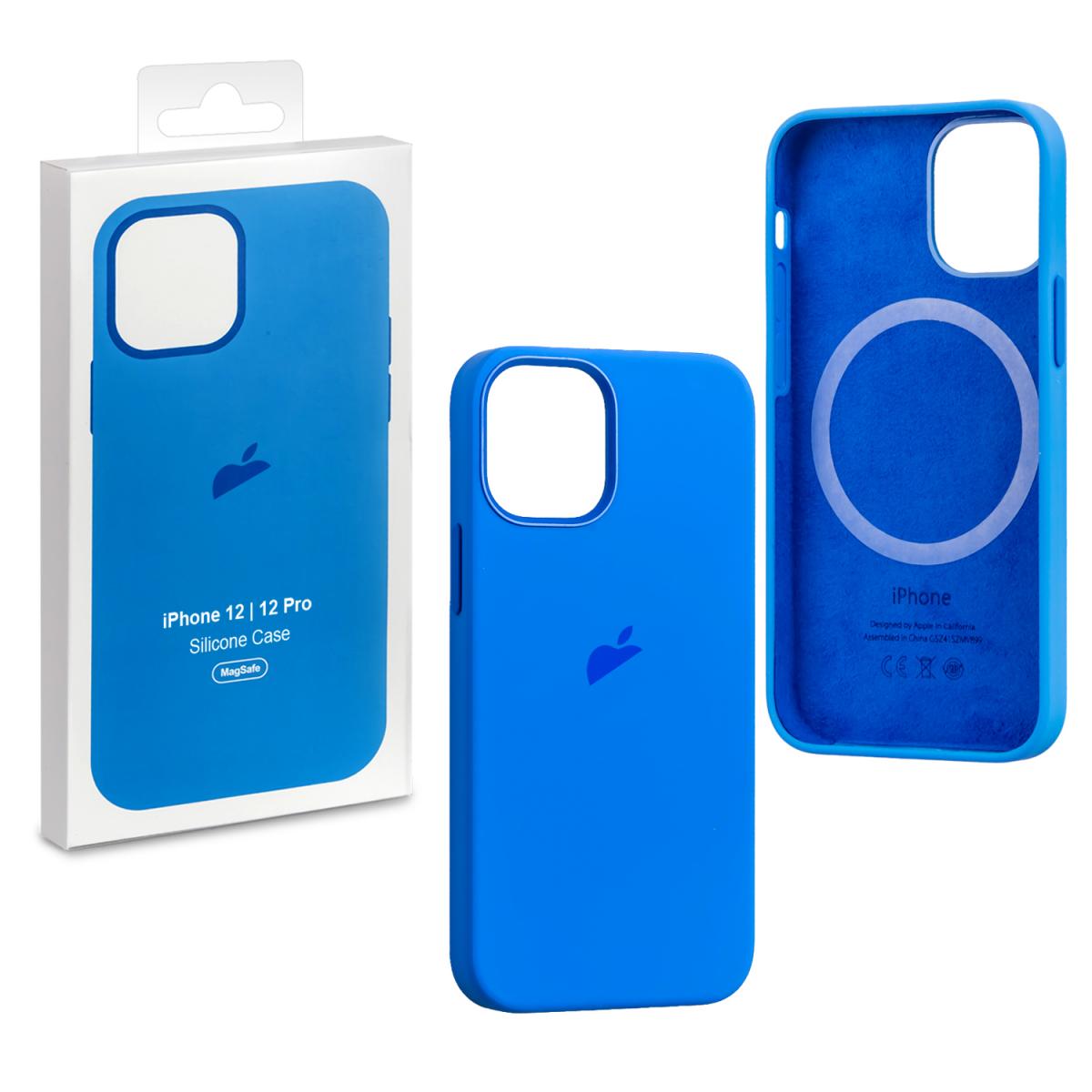 Чехол iPh 12/12 Pro Silicon Case ORG Mediterranean Blue (MagSafe) c ...