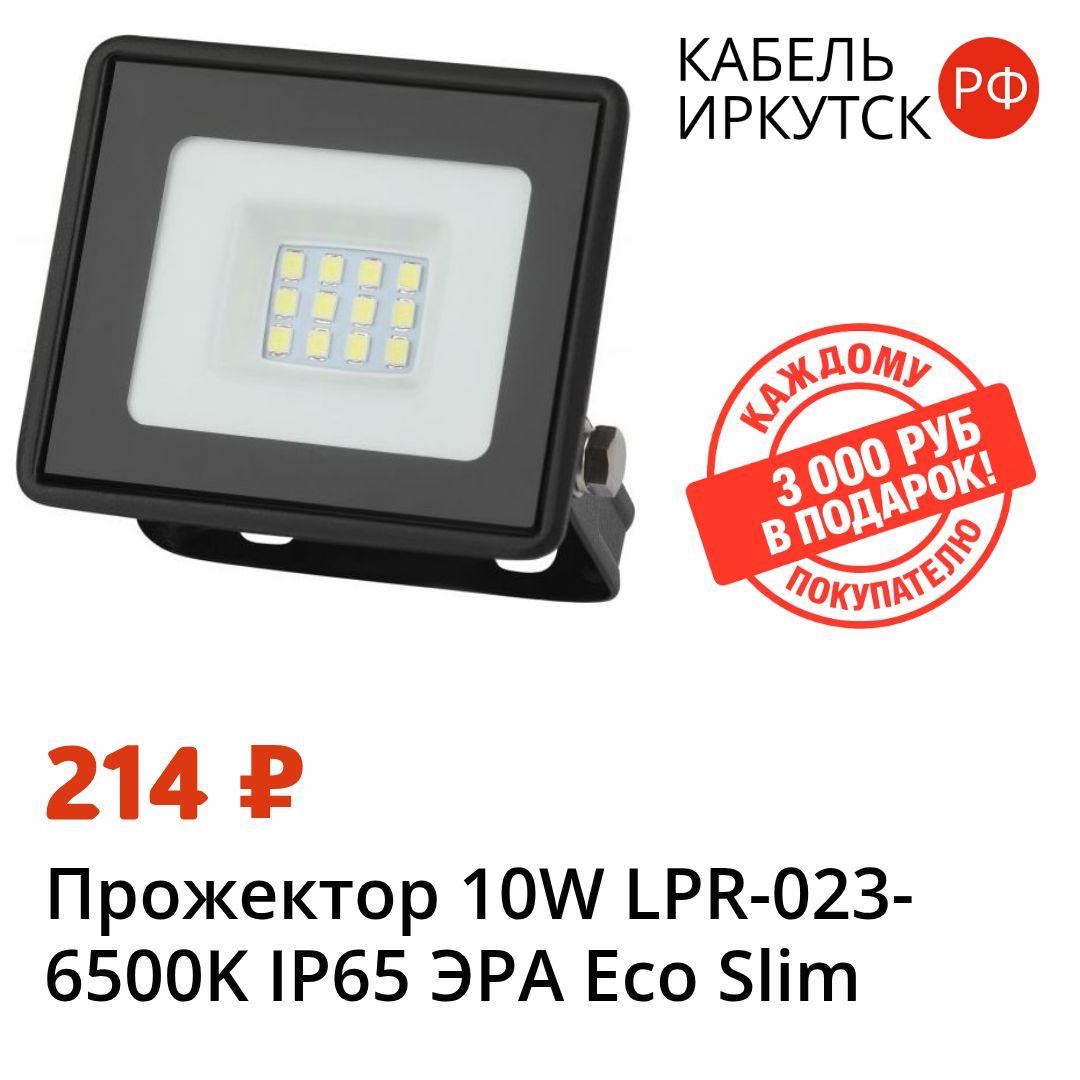 Прожектор 10W LPR-023-6500K IP65 ЭРА Eco Slim 1600Лм купить по цене 214 ...